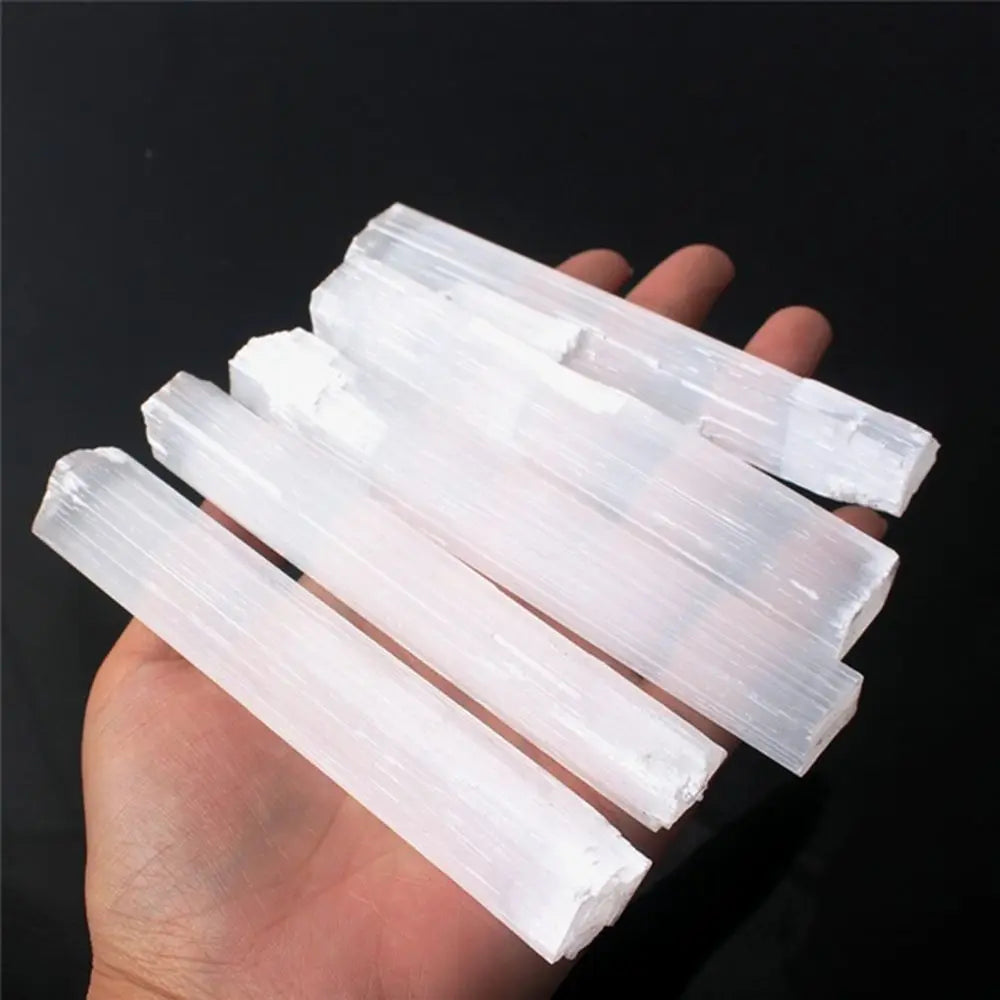 the SELENITE STICK - Natural Gypsum Sticks, Raw Gemstone White Selenit
