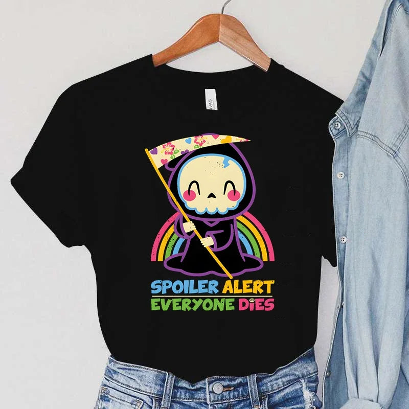 the SPOILER ALERT - Cartoon Rainbow Spoiler Alert Everyone Dies Print