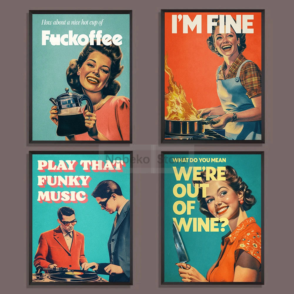 the MAD MEN - 1950s Retro Funny Poster Humorous Art Prints Canvas Pain